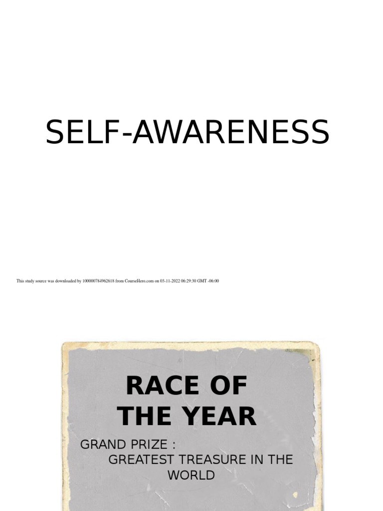 Self Awareness Lesson Presentation | PDF | Self Awareness | Psychology