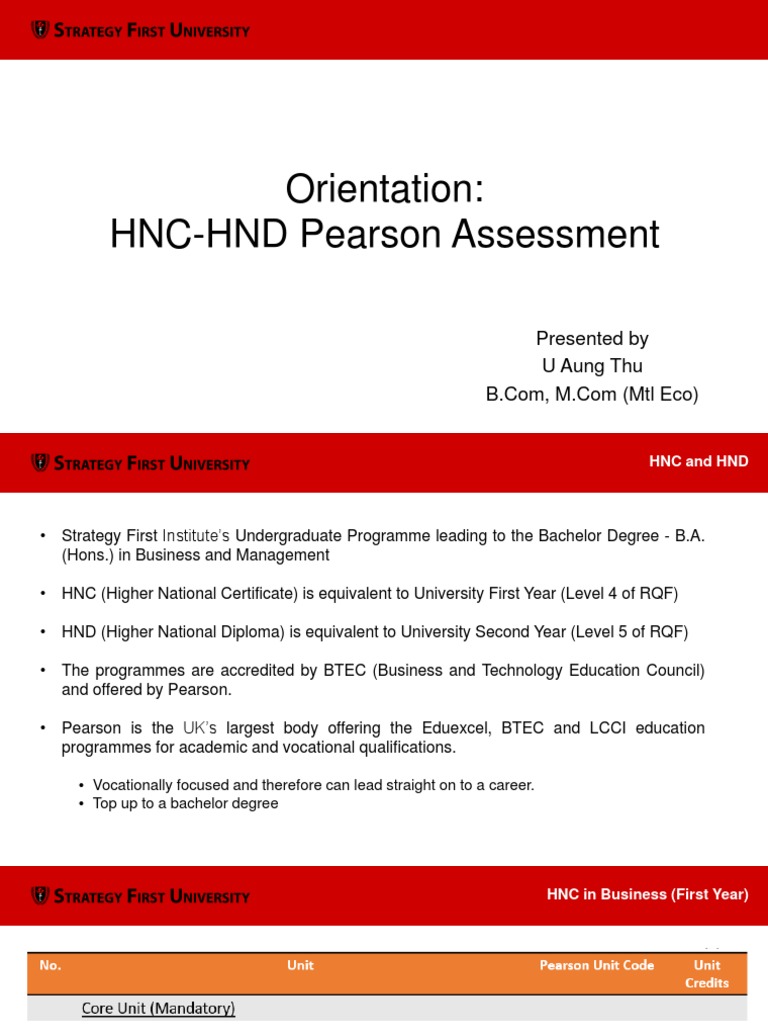 Orientation For HNC HND Assessment | Download Free PDF | Bachelor's Degree | Academic Degree
