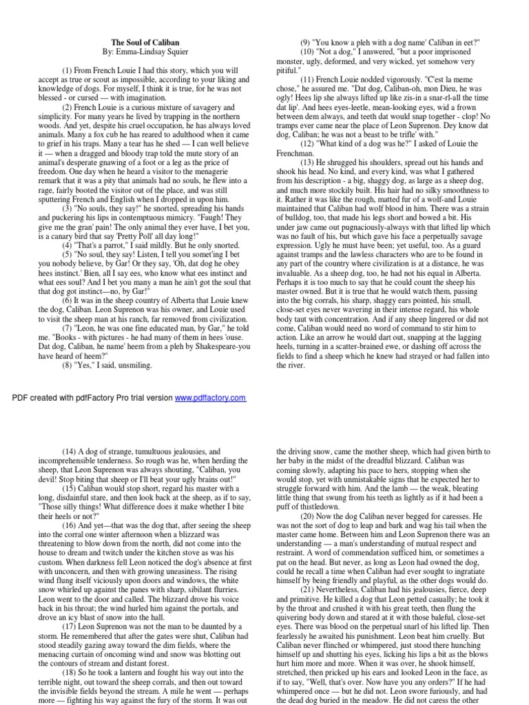The Soul of Caliban | PDF | Cats | Sheep