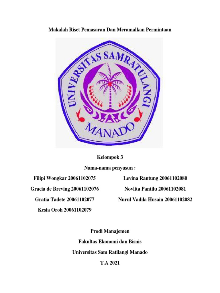 Makalah Riset Pemasaran Dan Meramalkan Permintaan KEL. 3 | PDF