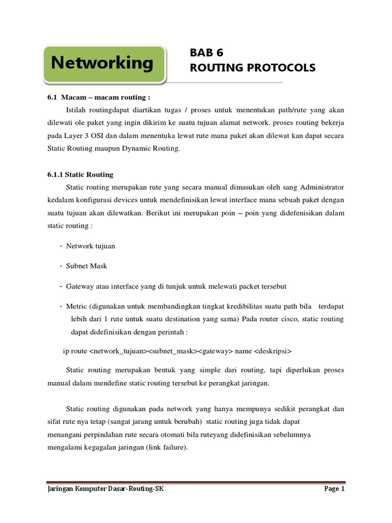 Routing Protokol-Minggu 10b | PDF