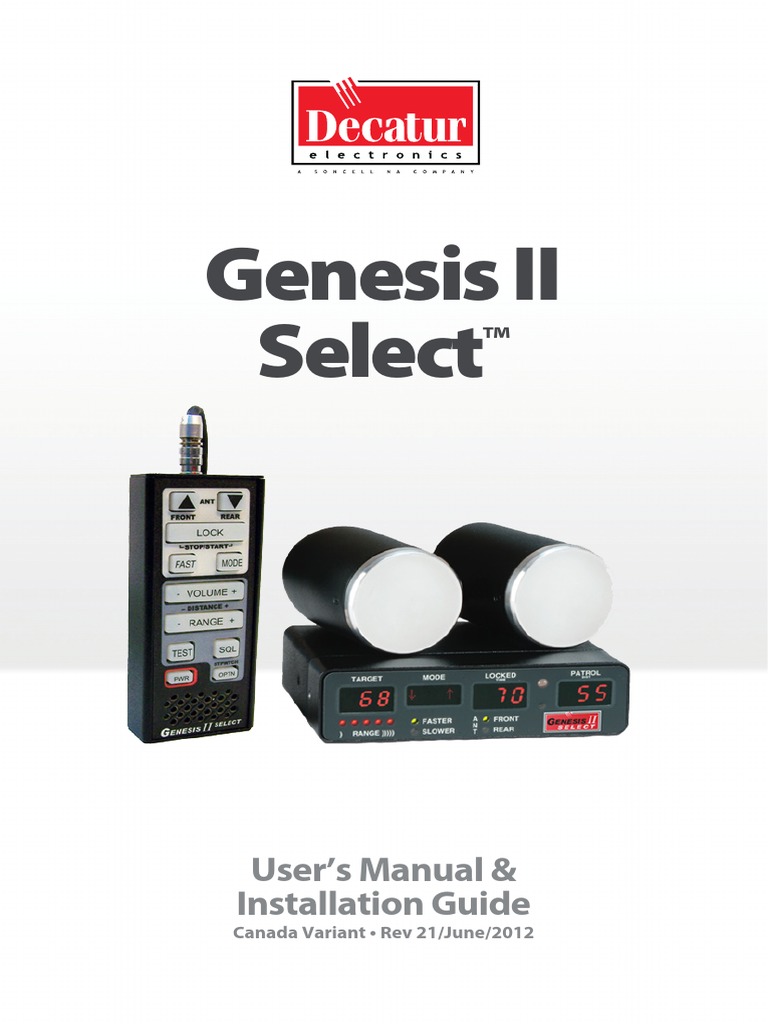 Genesis II Select: User's Manual & Installation Guide | PDF | Radar ...