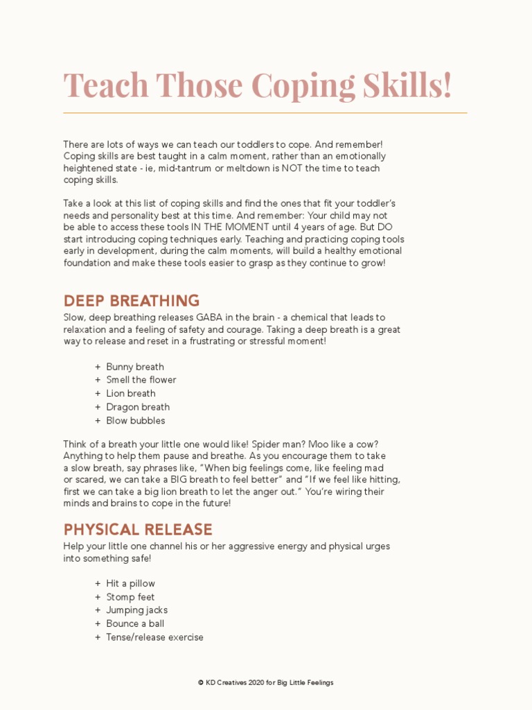 Teaching Toddlers Coping Skills | PDF | Relaxation (Psychology) | Emotions