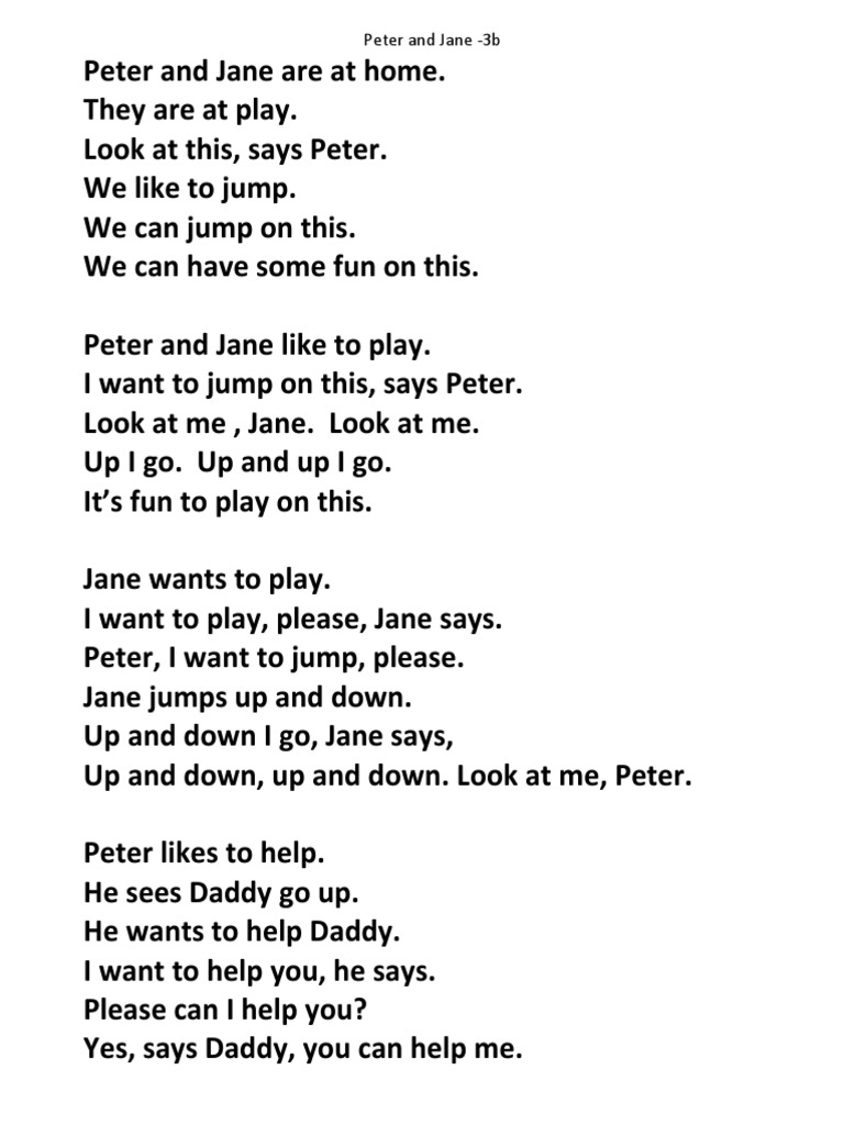 Peter and Jane 3b For 4a | PDF | Children's Books | Books