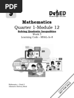 Q1 Mathematics 9 - Module 4 | PDF | Quadratic Equation | Equations