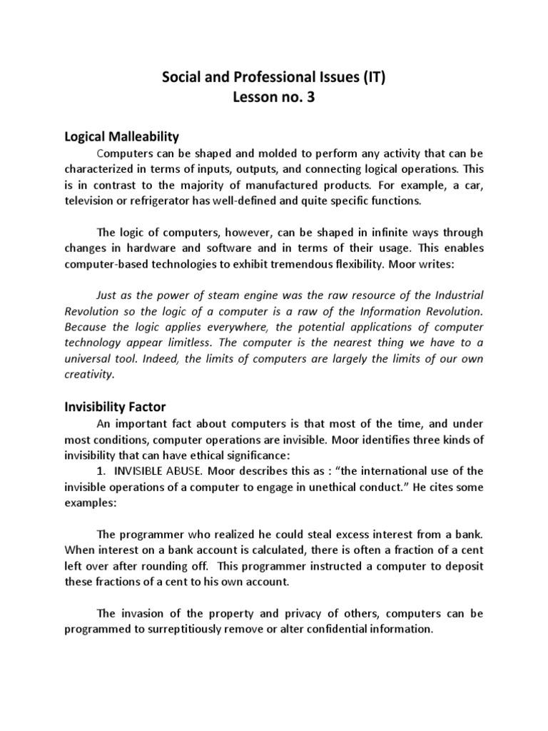 Invisibility and Ethics in Computing | PDF | Programmer | Applied Ethics