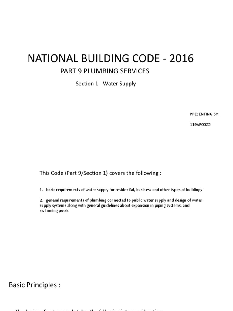 NBC Part 9 Section 1 | PDF | Sewage Treatment | Water Heating