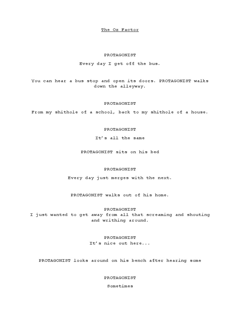 The Oz Factor Script | PDF