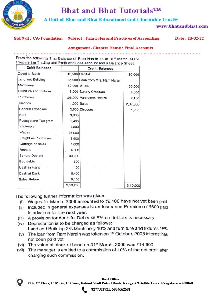 A Unit of Bhat and Bhat Educational and Charitable Trust® | PDF