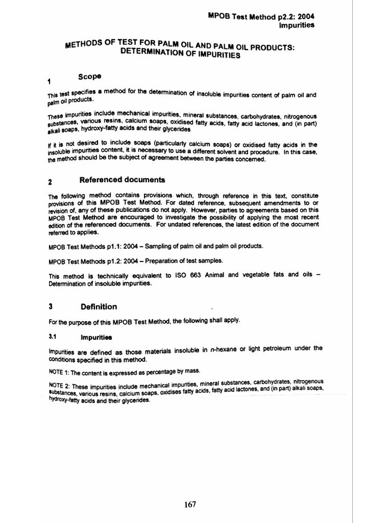 MPOB p2.2 Impurities | PDF