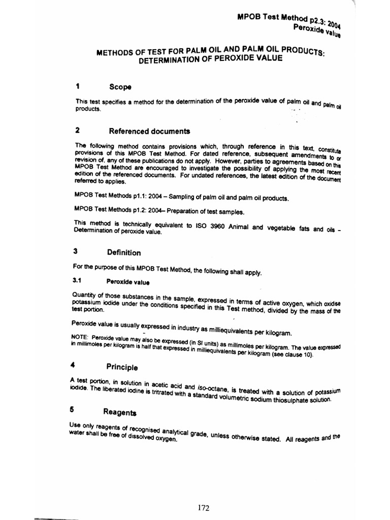 MPOB p2.3 Peroxide Value | PDF