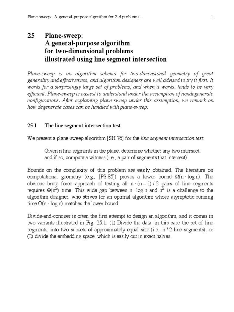Plane Sweeping Algorithm | PDF | Algorithms | Applied Mathematics
