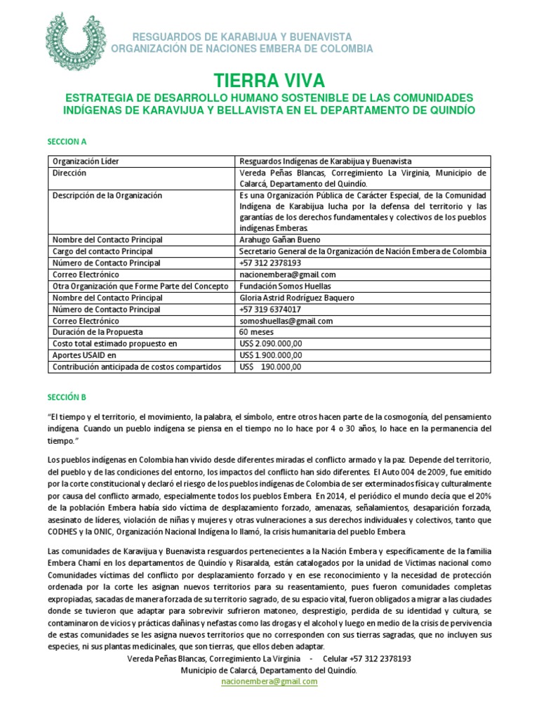 Paper Resguardos Indígenas de Karabijua y Buenavista | PDF | Colombia | Planificación