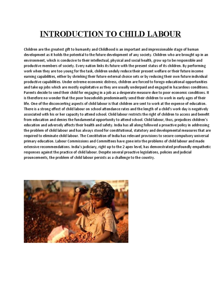 Introduction To Child Labour | PDF | Child Labour | Poverty