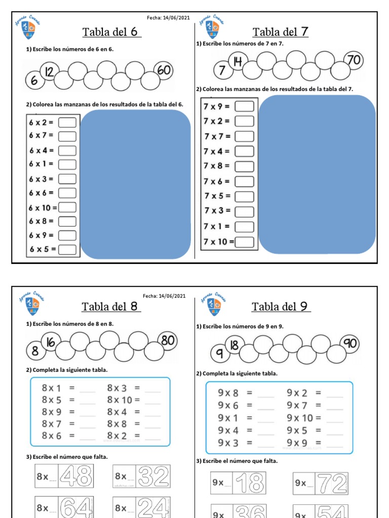 Tabla Del 6 y 7 | PDF