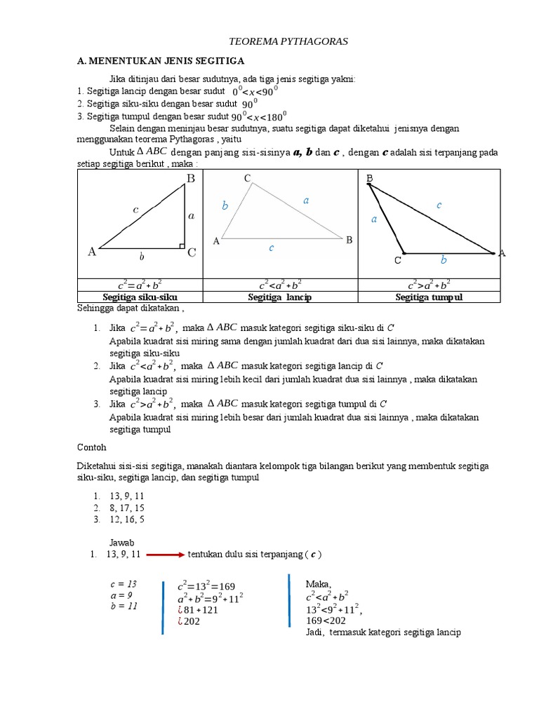 Jenis Segitiga Dan Triple Pythagoras | PDF