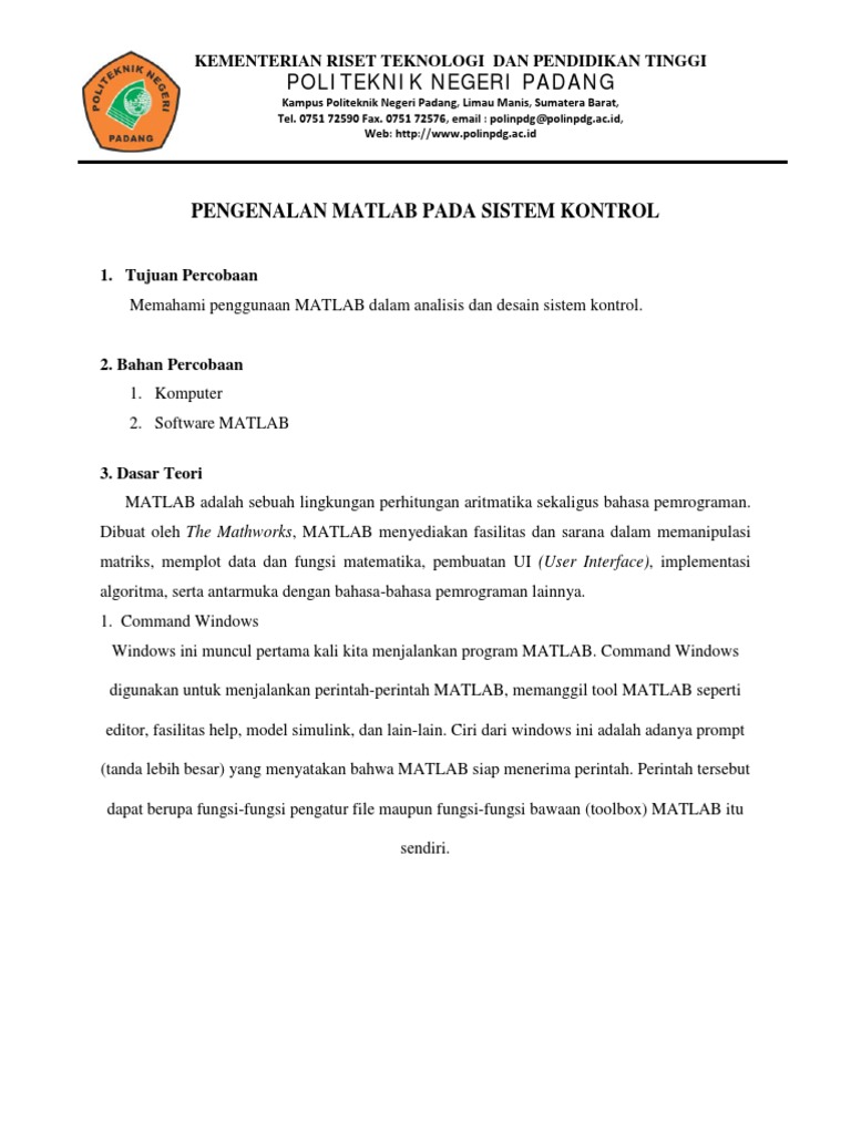 Pengenalan Matlab | PDF