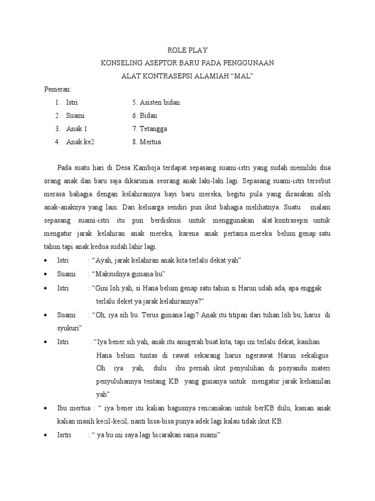 Dialog Role Play | PDF | Pengembangan Diri | Kesehatan Holistik
