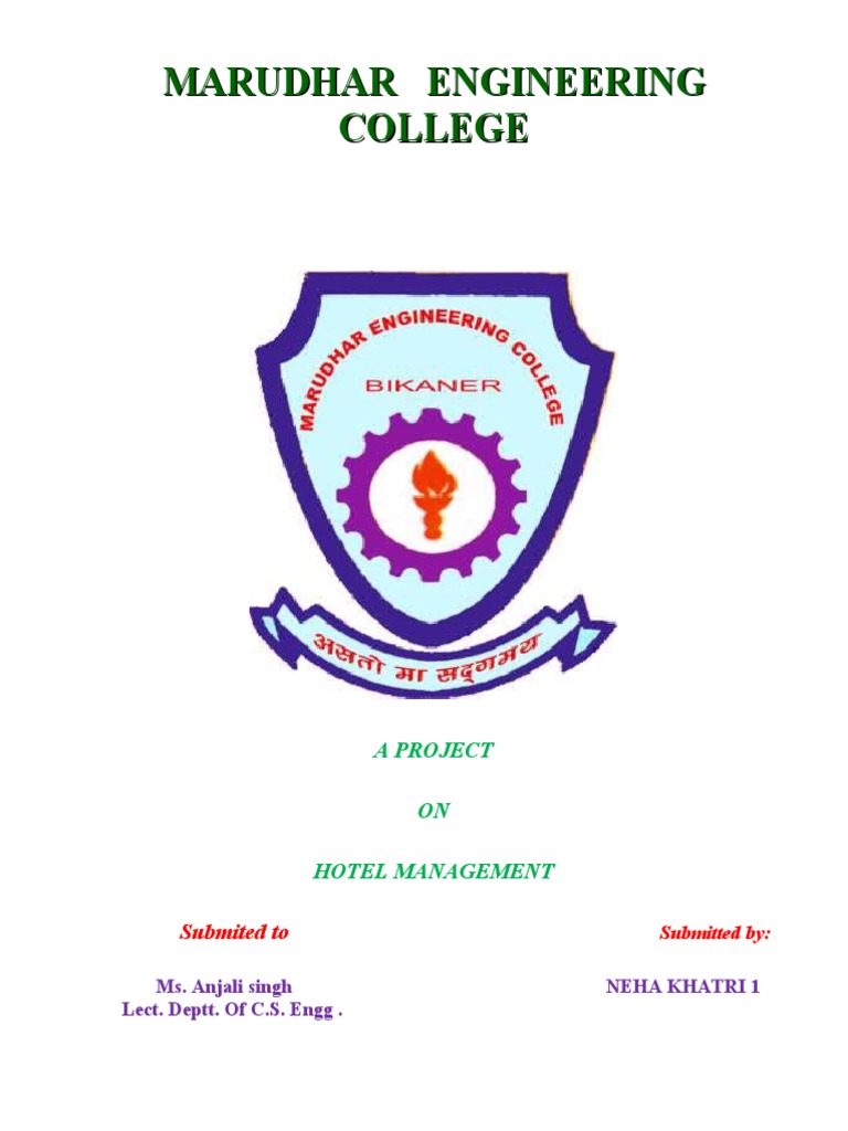 Hotel Management Project | PDF | Project Management | System