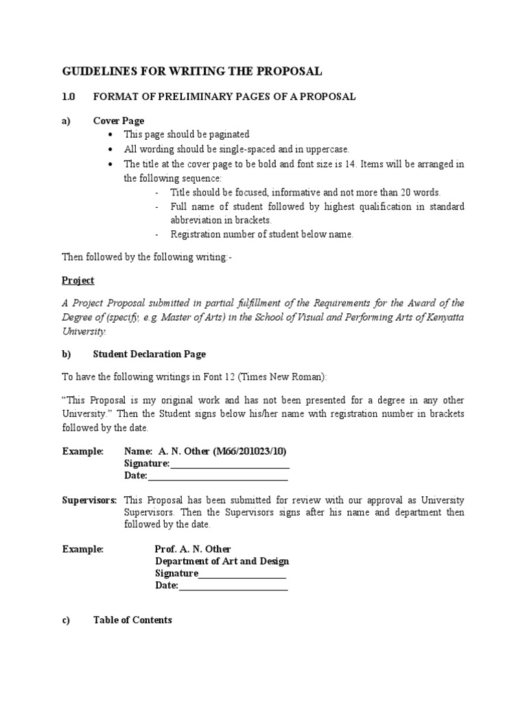 Proposal Writing Guidelines for Students | PDF | Validity (Statistics ...