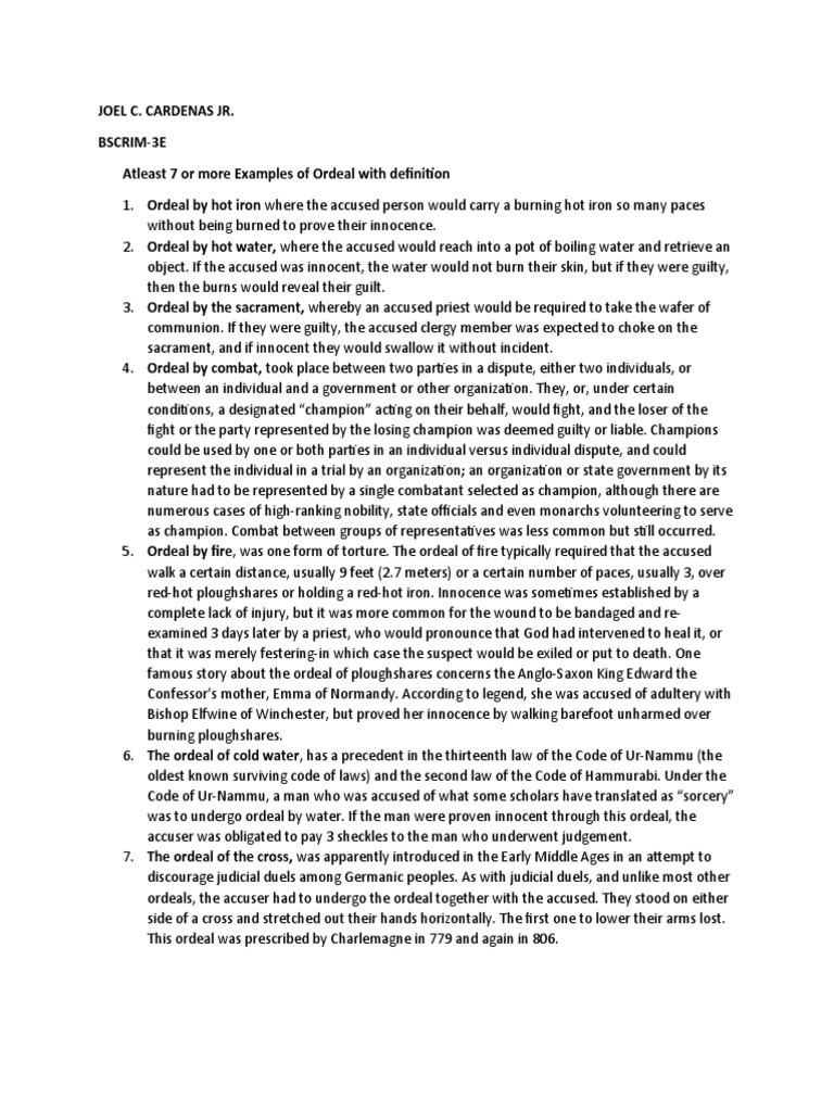 Joel C. Cardenas Jr. Bscrim-3E Atleast 7 or More Examples of Ordeal ...