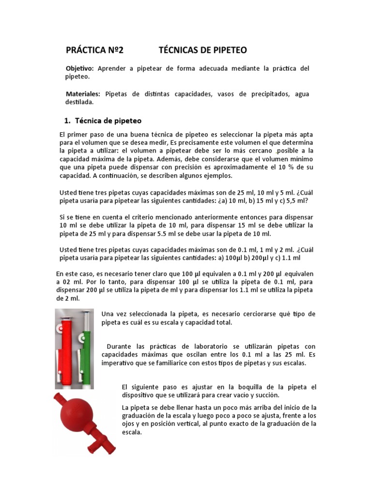 Técnicas de Pipeteo en Laboratorio | PDF | Salud y bienestar