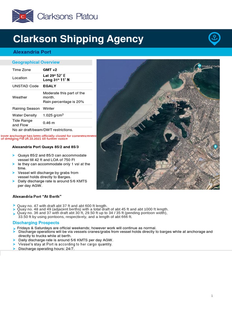 Alexandria Port Operations Guide | PDF | Ships | Port
