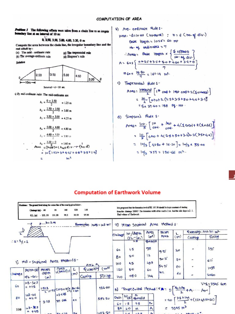 Earthwork Volume Calculation Guide | PDF