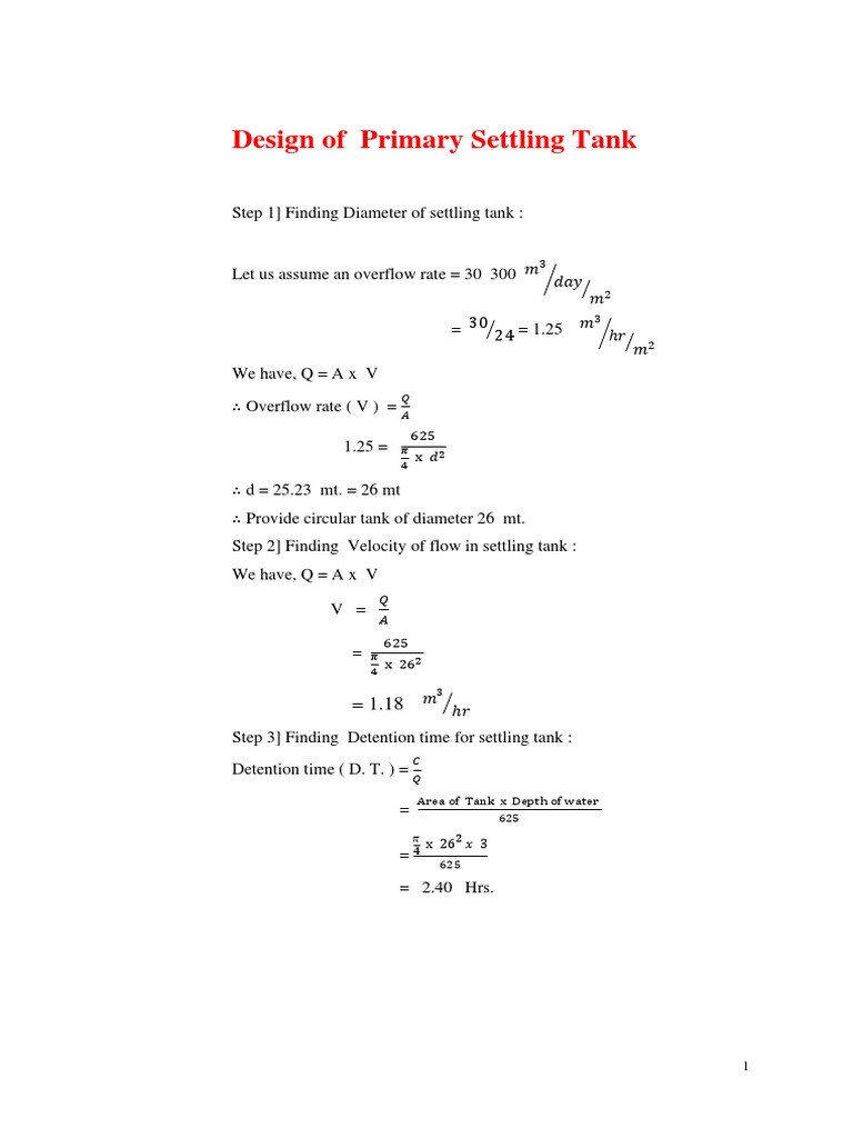 Primary Settling Tank Design Guide | PDF