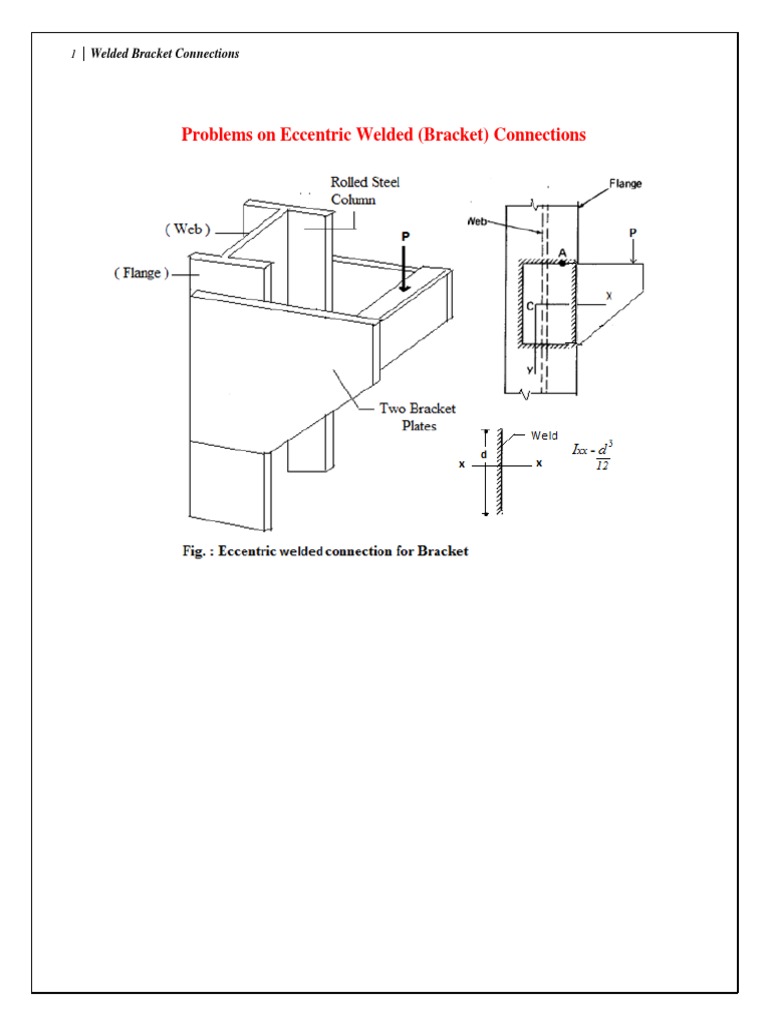 Eccentric Welded Connection (Bracket) | PDF | Column | Beam (Structure)