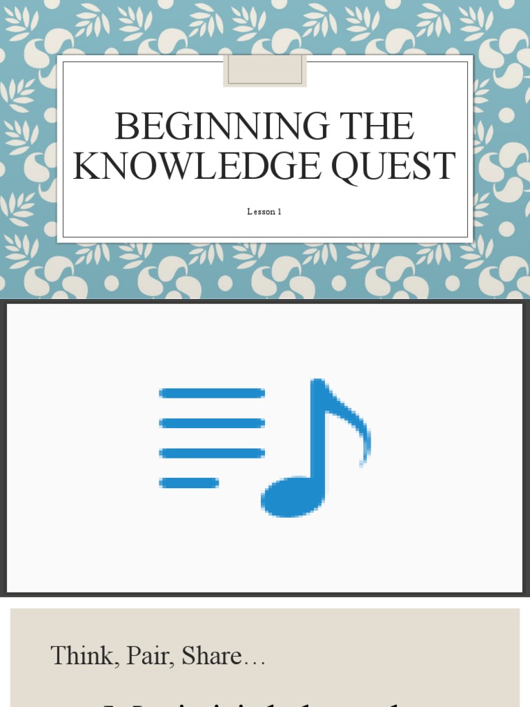 Beginning The Knowledge Quest | PDF | Stress (Linguistics) | Human ...