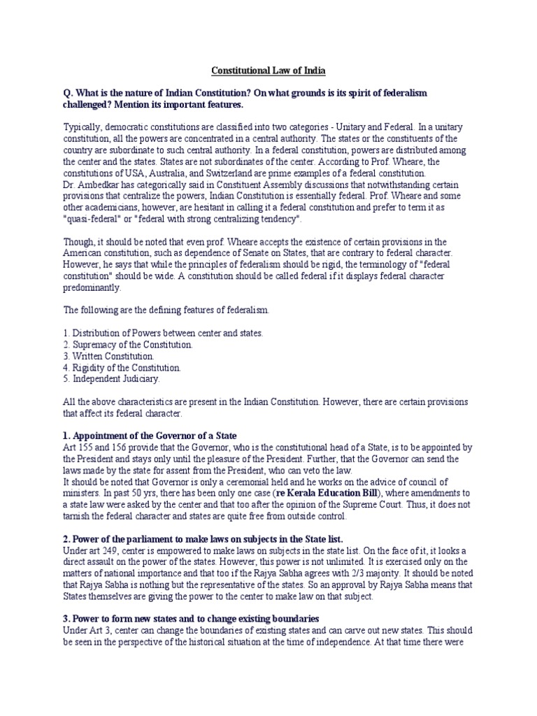 Constitutional Law of India 1 - CCSU | PDF | Appeal | Supreme Court Of ...