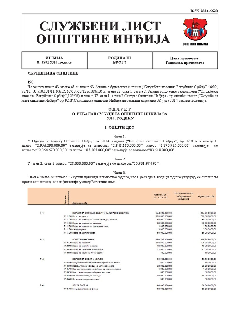 Sluzbeni List 7 | PDF
