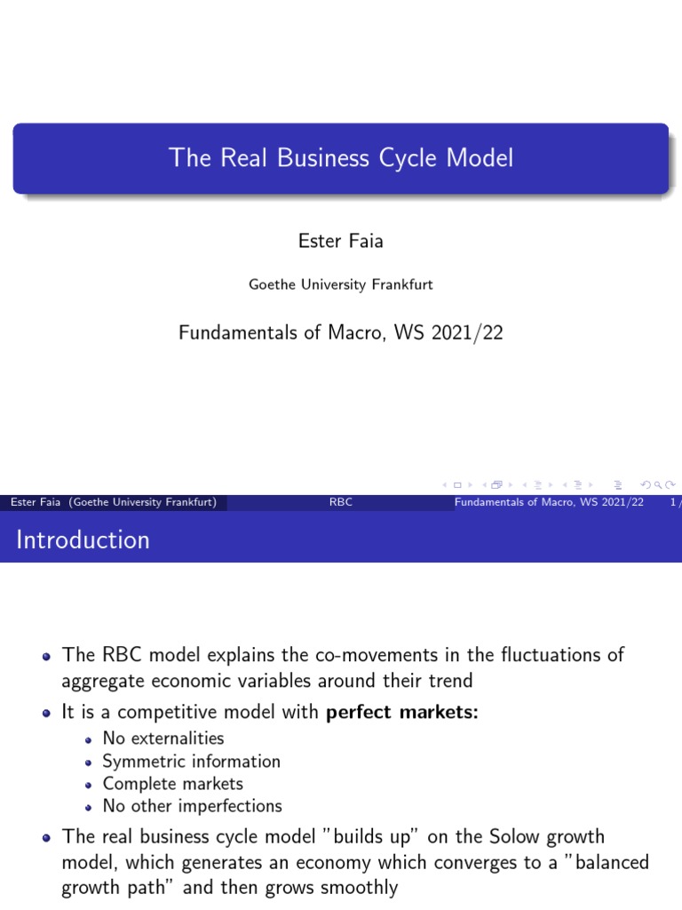Explaining Business Cycle Fluctuations Through the Real Business Cycle ...