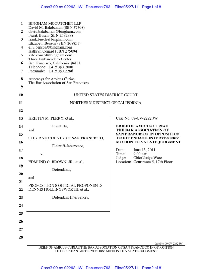 Brief of Amicus Curiae The Bar Association of San Francisco in ...