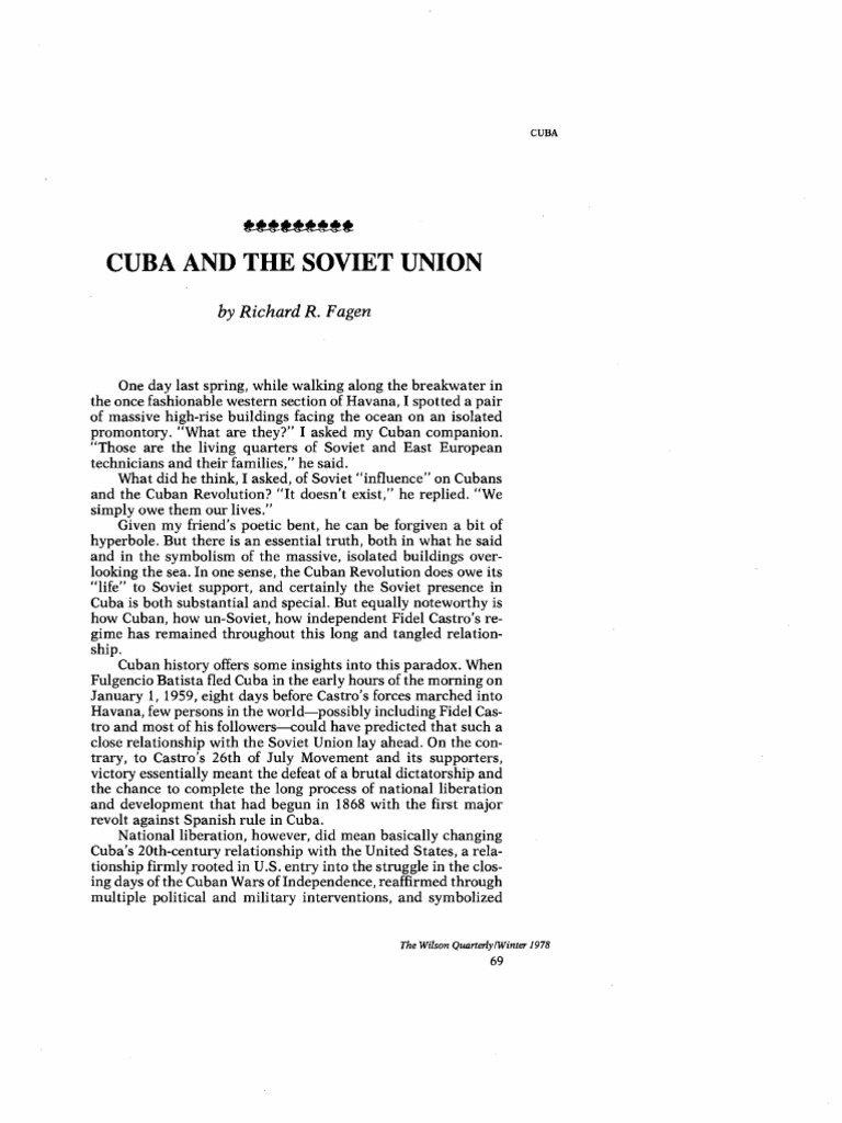 Cuba and The Soviet Union | PDF | Cuba | Fidel Castro