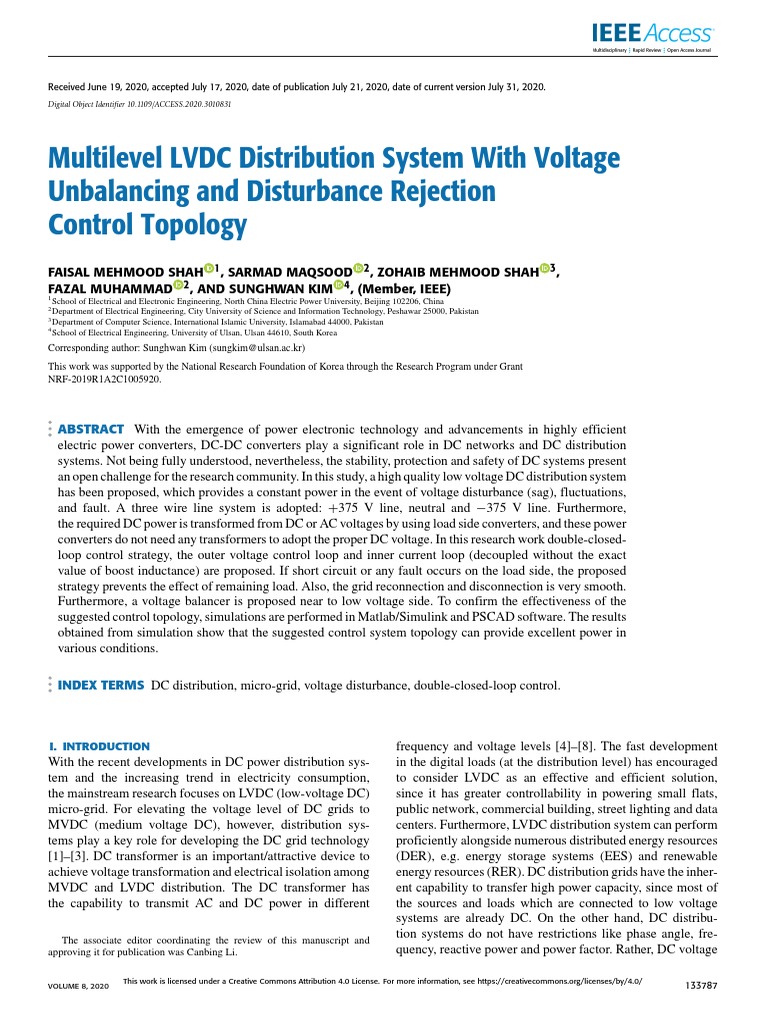 Multilevel LVDC Distribution System With Voltage Unbalancing and ...