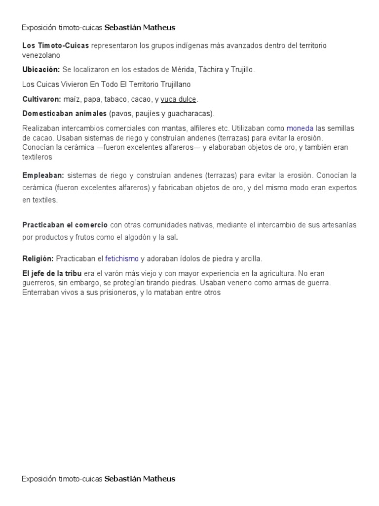 Los Timotos Cuicas Sebastian | PDF | Pueblos Indígenas de las Américas ...