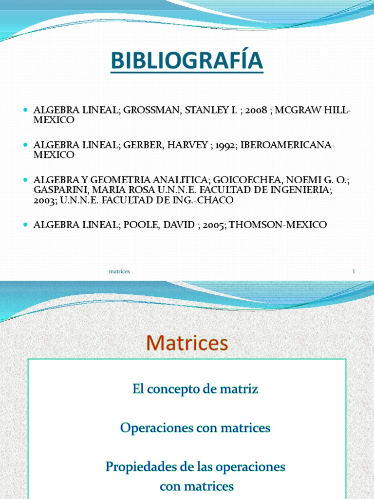 0 - MATRICES Clase 1 Presencial | PDF | Matriz (Matemáticas) | Análisis matemático