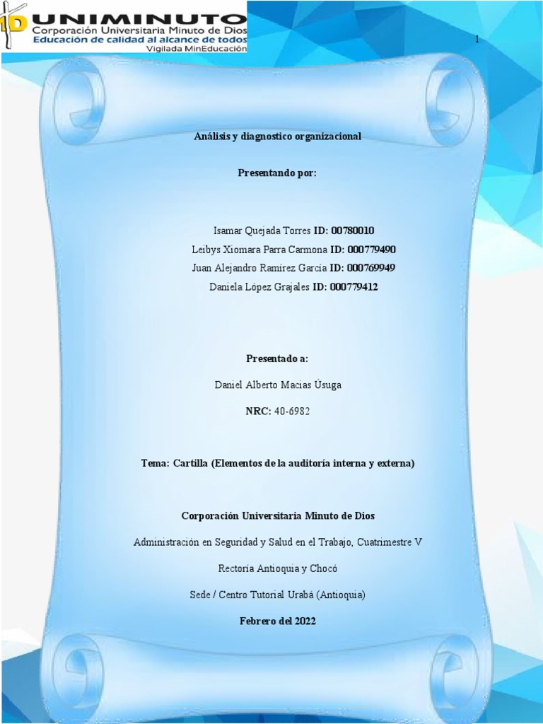 Cartilla Elementos De La Auditoría Interna Y La Auditoría Externa Pdf