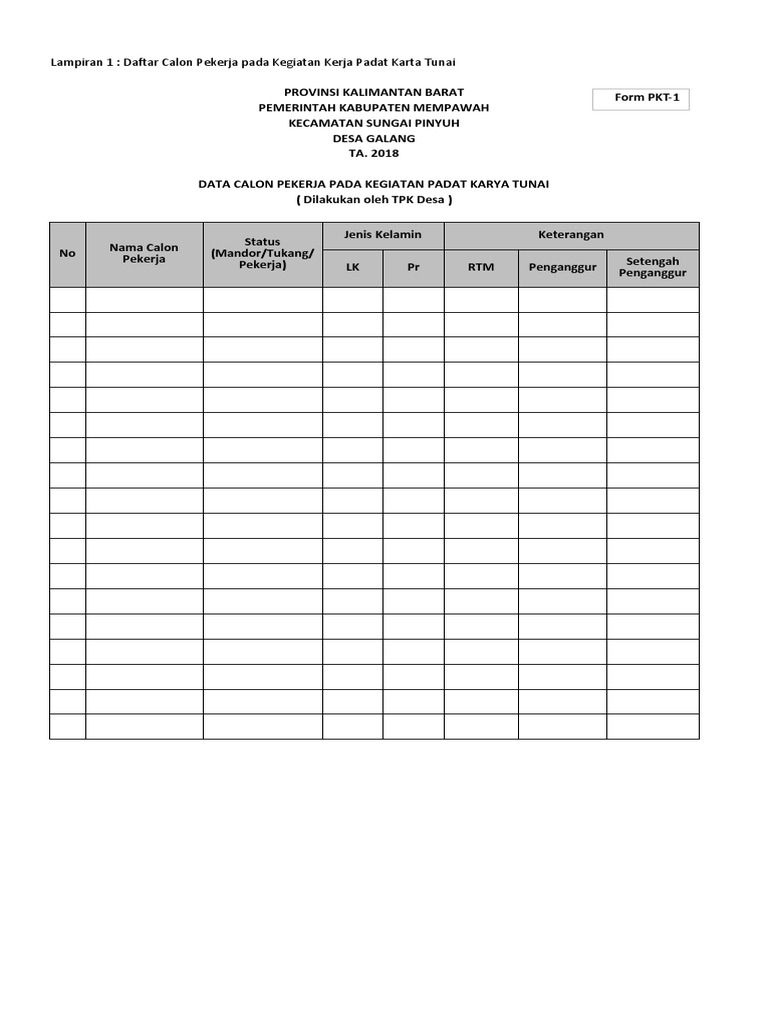 Form. PKT 2018 | PDF