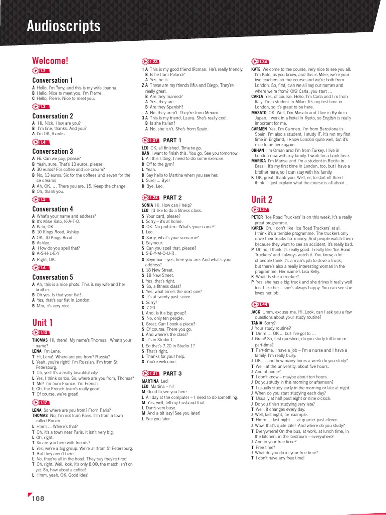 626 - 4 - Empower A2. Student's Book - 2015 Audioscripts | PDF | Foods | Cuisine