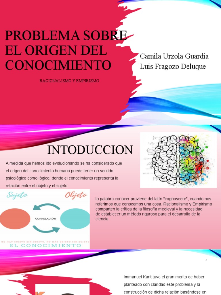 Problema Sobre El Origen Del Conocimiento | PDF | Conocimiento | Empirismo