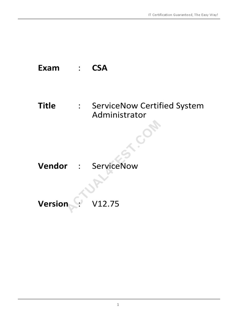 ServiceNow CSA Exam Answers Guide | PDF | Databases | Windows Registry