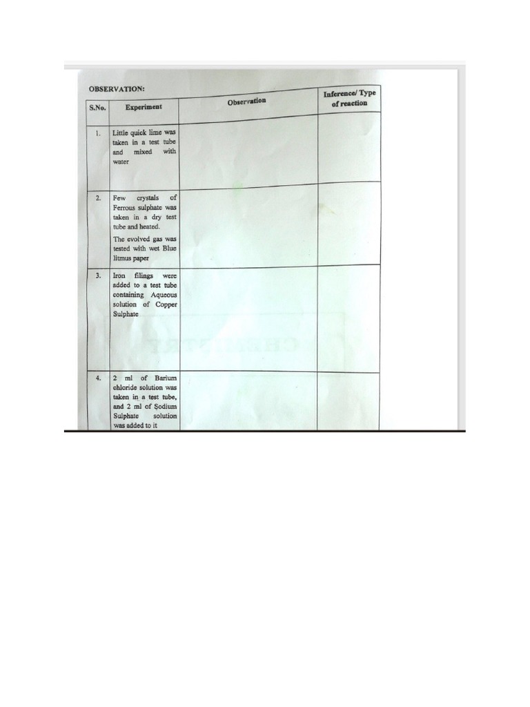 Class 10 - Chemistry Record. | PDF