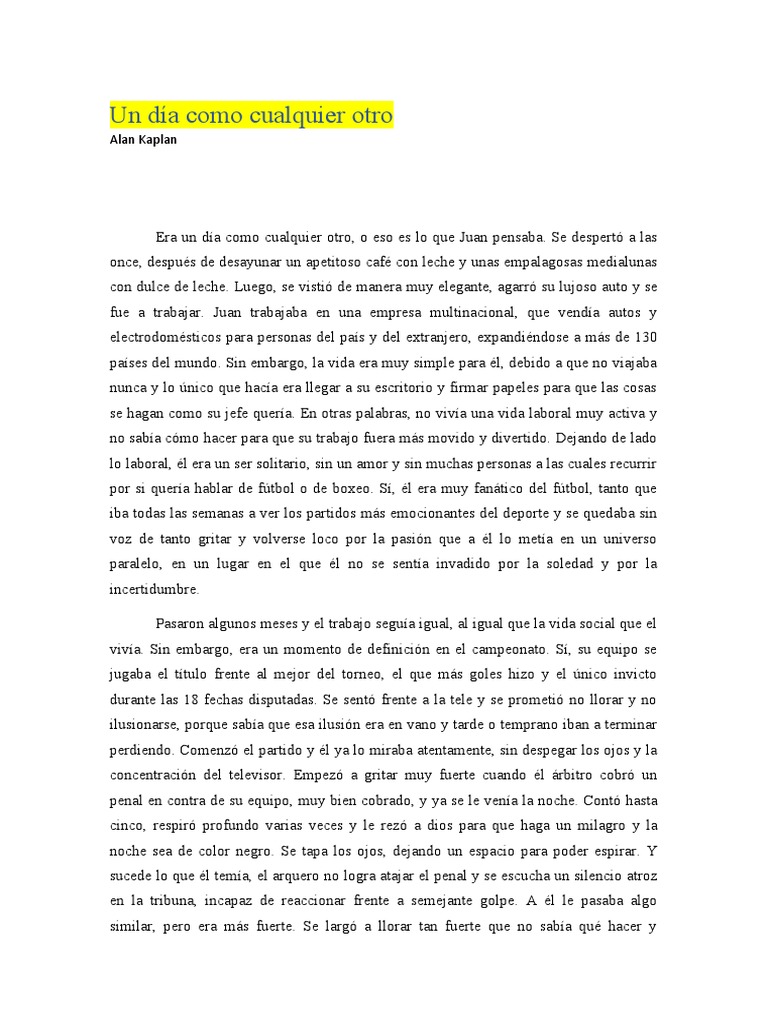 Un Día Como Cualquier Otro | PDF