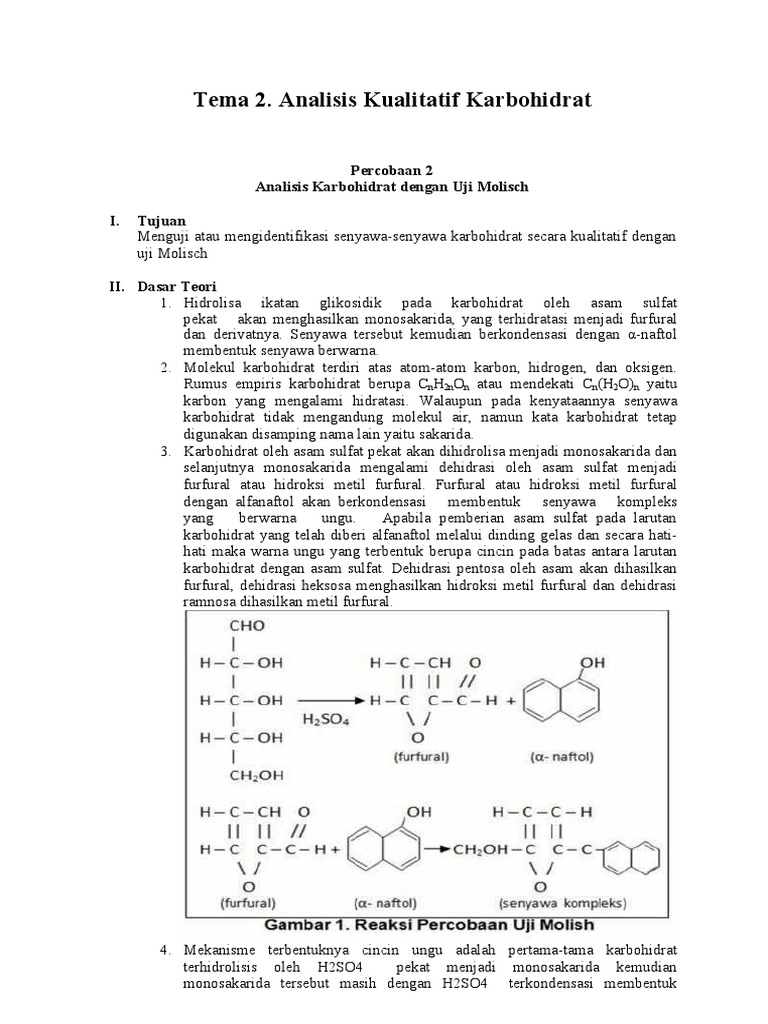 Uji Molisch dan Benedict untuk Karbohidrat | PDF