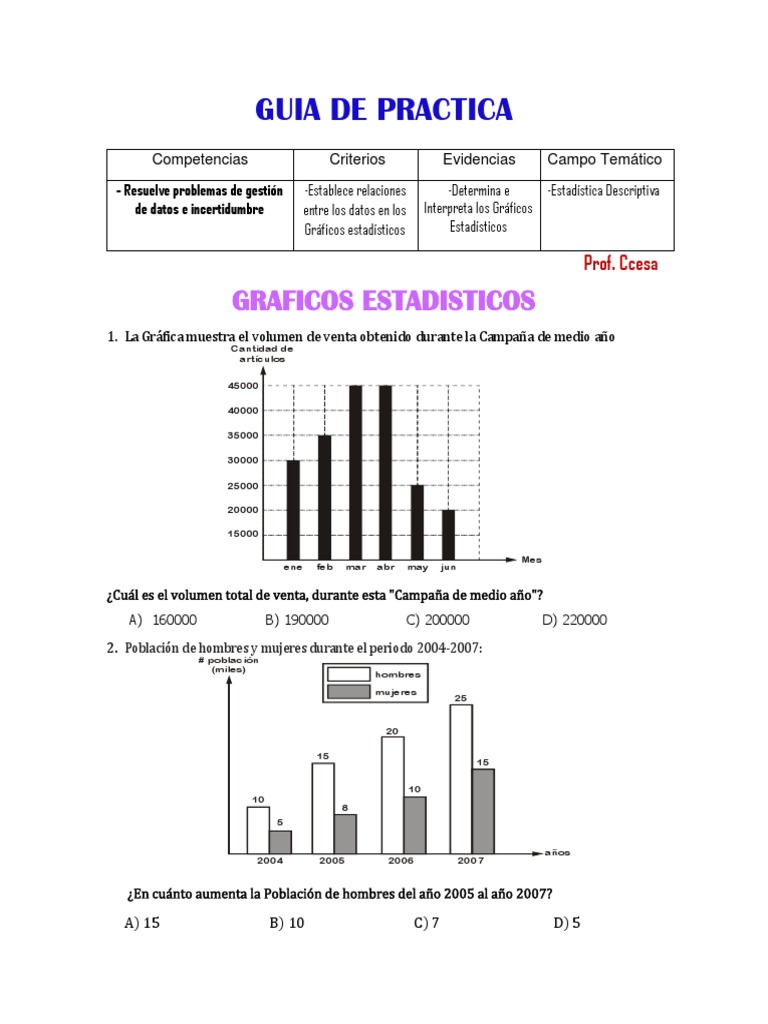 Guia de Practica de Estadistica Descriptiva Ccesa007 | PDF