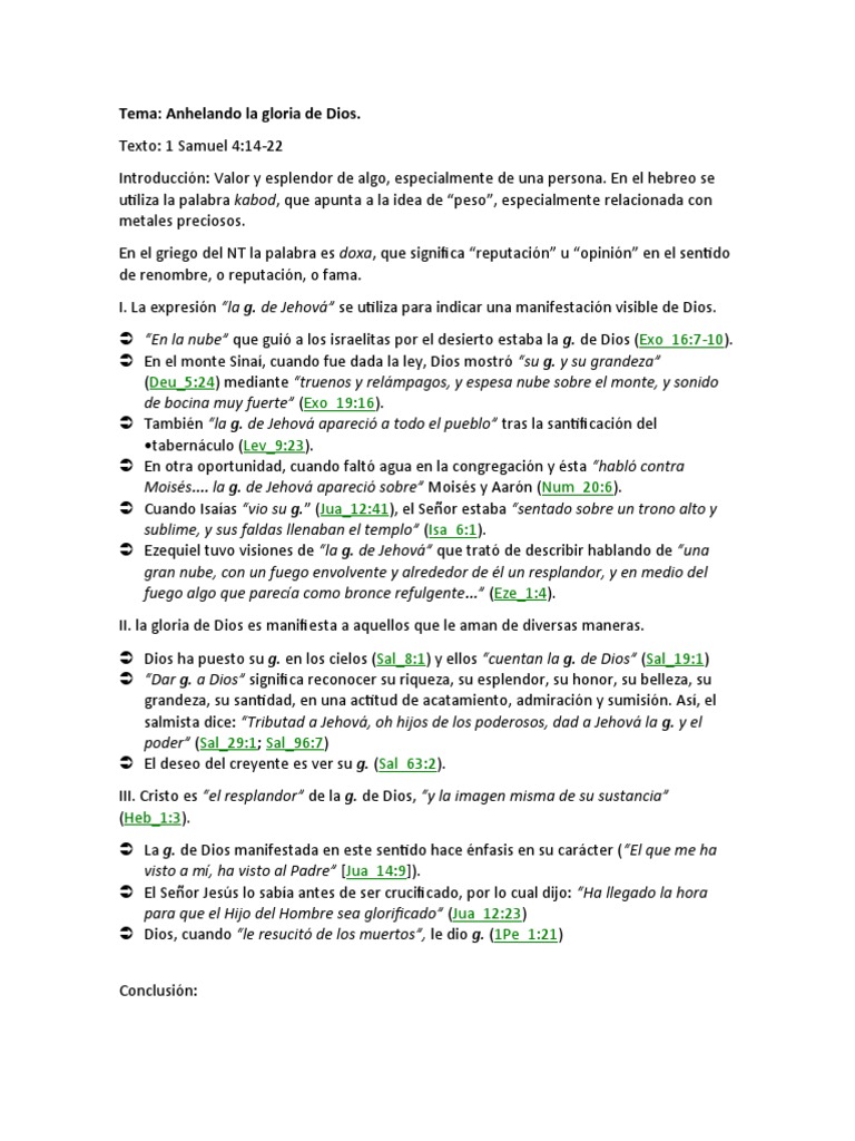 Anhelando La Gloria de Dios. | PDF