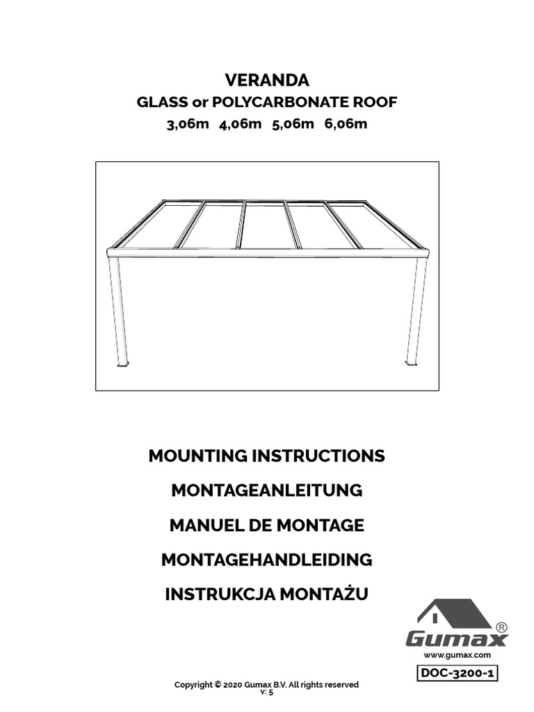 2019 Montage Manual - Veranda 3,06 6,06m | PDF